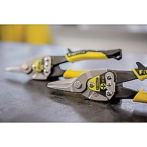 Stanley 2-14-563 "MaxSteel" straight Aviation Snips, 9.84", Black/Yellow