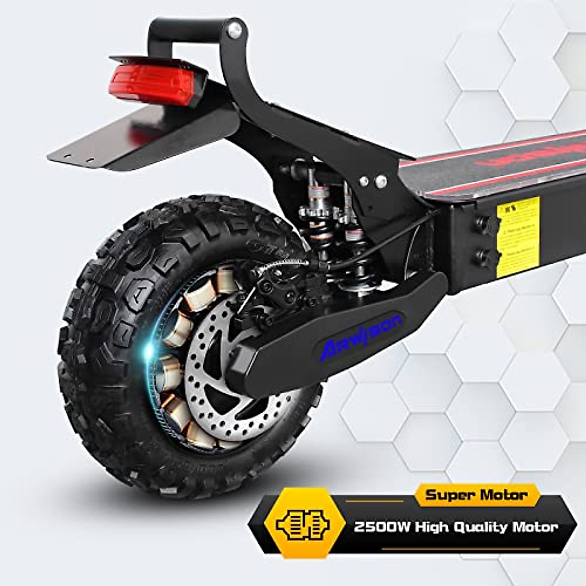 Arwibon Q30Pro Electric Scooter for Adults - 2500W Motor,52V/18AH Battery,Up to 38 MPH Range 30 Miles,440 Lbs 11" Heavy Duty Vacuum Off-Road Tire,Iscooter,Escooter