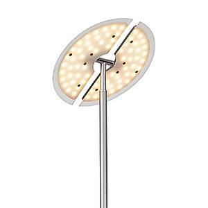 Worldwide Lighting Mantis led multi-directional floor lamp touch dimmable stand torchiere light silver finish Wobble free base safe for kids and pets Living Room Bedroom Kids Room Standing Light