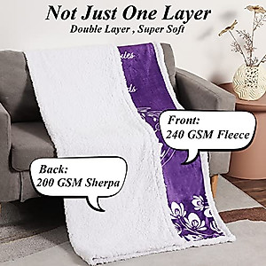 mami home Best Nana Ever Blanket Gift - Wonderful Blankets for Granny with Thick Double Layered Fleece and Sherpa Blanket Fabric | Wholesome I Love You Nana Gifts from Grandchildren Purple 50x60