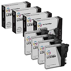 LD Products Compatible Ink Cartridge Replacement for Brother LC61BK (Black, 4-Pack)