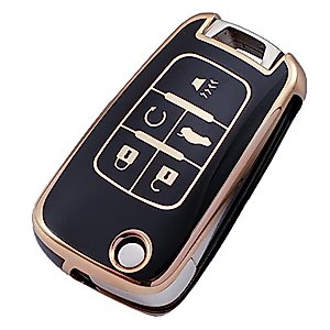 Guibuhuse Premium Soft TPU Key Fob Cover Protector for Chevy Chevrolet Equinox Camaro Cruze Malibu Sonic Aveo Orlando Buick GMC Terrain Accessories