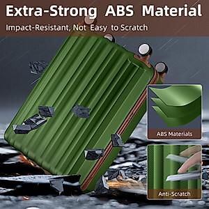 LARVENDER Luggage Sets 6 Piece, Expandable Hardside Suitcase Set Carry on Luggage with Spinner Wheels, Lightweight Travel Luggage Set with TSA Locks for Men and Women, Green