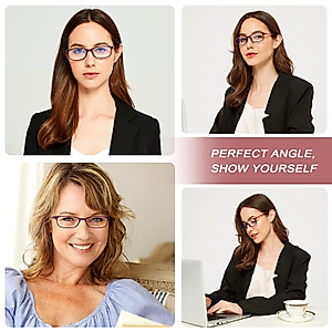 EYEURL Reading Glasses for Women Blue Light Blocking - 2 Pack Computer Readers Choose Your Magnification +2.25