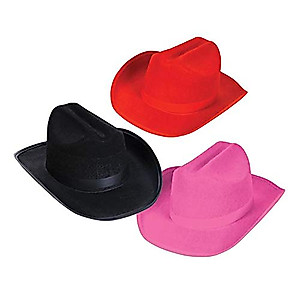 The Dreidel Company Cowboy Hat Western Hat, Dress Up Costume Clothes for Kids, Pretend Play, Party Favors (Red Cowboy Hat)