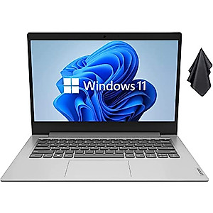 NewestLenovo Ideapad 1, 14.0" Student Business Laptop, IntelPentium N5030, Quad-Core Processor 4GB RAM, 128GB eMMC SSD, Grey, Windows 11 in S Mode + Office 365, Authorized Nowco Accessories