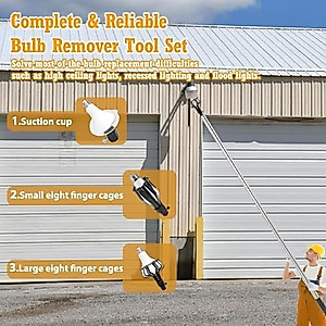 18FT Reach Light Bulb Changer High Ceilings – 12FT Light Bulb Changer Pole for High Ceilings Adjustble Extension Assembled with Basket and Suction Cup