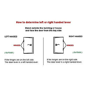 eBuilderDirect Satin Nickel Lock Door Lever Handle Entry/Privacy/Passage/Dummy/Deadbolt/Handleset 836DC (Front Door Handle Set Left Handed (Keyed Alike))