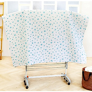 idee BDP-V23 Foldable Rolling 3-Tier Clothes Laundry Drying Rack with Stainless Steel Hanging Rods, Collapsible Shelves and Base for Easy Storage, Made-in-Korea, Premium Size, Orange