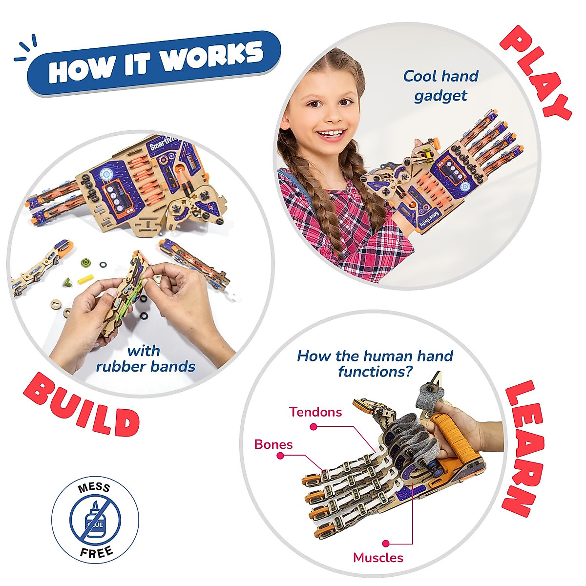 Smartivity Robotic Mechanical Hand Toy for 8-14 Years Old Kids | Cool Birthday Gifts Ideas for Boys & Girls | DIY STEM Science Project Toys for 8,9,10,11,12,13,14 Years I Wooden Engineering Game