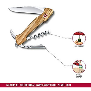 Victorinox 0.9701.64 Wine Master Olive With Pouch 130mm For the Wine Connoisseur in Olive Wood 5.1 inches