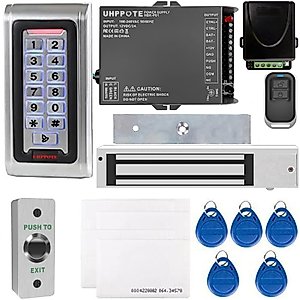 UHPPOTE Access Control System with Electromagnetic Lock 600lb Holding Force for Outswinging Door