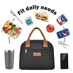 HOMESPON Lunch Bag for Women Work Portable Insulated Lunch Box Large Lunch Tote Bag Cooler Bag With Pocket Lunchbag For Office Work Picnic Hiking School Beach Workout