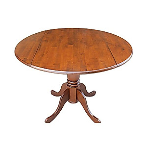 International Concepts Round Dual Drop Leaf Pedestal Table, Espresso, 42"