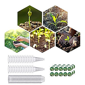 Seed Pods Kit for Aerogarden, Indoor Hydroponics Supplies, Plant Seed Starter Kit Gardening Growing System (30pcs/Set (Seedling Cover + Sticker + Planting Basket))