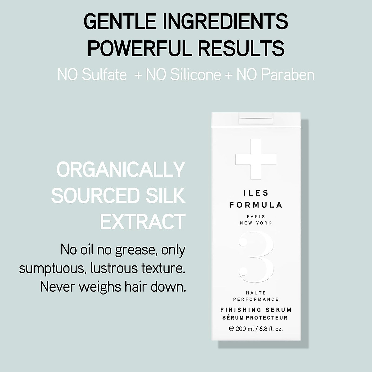 ILES FORMULA Haute Performance Finishing Serum – Style & Smooth Without Weighting Hair Down, Protects Hair from Heat, Humidity, UV Rays + Color Fade - 6.8 Fl Oz (200 ML)