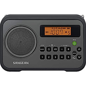 Sangean PR-D18BK AM/FM/Portable Digital Radio with Protective Bumper (Gray/Black) Black/ Grey