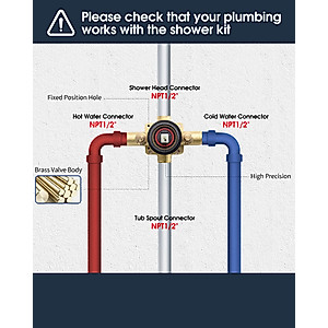 BLTFAUCER Matte Black Dual Bathtub Shower Faucet Set Combo with Handheld and 8 Inch Rainfall Shower Head|Adjustable Extension Shower Arm|Tub Spout|Pressure Balance Rough-in Valve Included