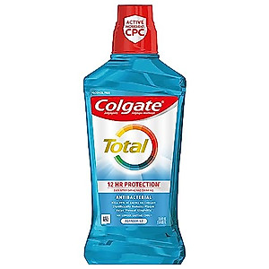 Colgate Total Advanced Pro-Shield Alcohol Free Mouthwash, Antibacterial Formula, Peppermint Blast, 33.8 Ounce