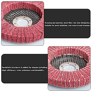 FPPO 5Pcs 4.5" x 7/8" Nylon Fiber Flap Disc Polishing Grinding Wheel,Scouring pad Buffing Wheel for Angle Grinder, Polishing Tools (Grit 320)