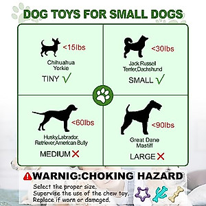 Medlladle 3 pcs Puppy Chew Toys for Teething, Indestructible Tough Durable Dog Toys for Small Breed, Pet Toy with Natural Rubber Bamboo Fiber