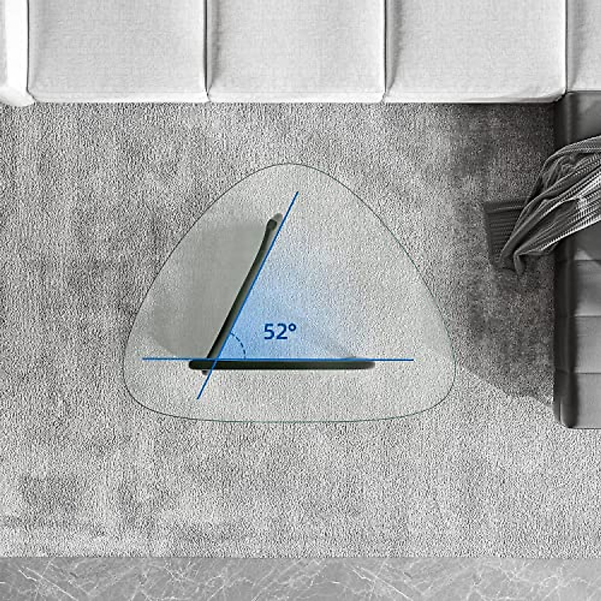 eChamp Noguchi Table Triangle Glass Coffee Table Vintage Glass End Table, Solid Wood Base and Triangle Clear Glass Top Modern End Table for Living Room, Patio, Study (Black)