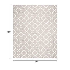 SAFAVIEH Dhurries Collection 8' x 10' Grey/Ivory DHU554G Handmade Flatweave Premium Wool Area Rug