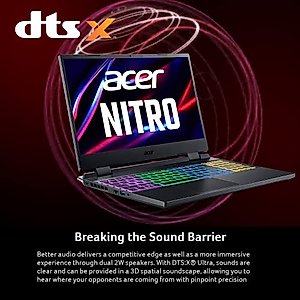 Acer Nitro 5 AN515-58-7583 Gaming Laptop | Intel Core i7-12700H | NVIDIA GeForce RTX 3070 Ti Laptop GPU | 15.6" QHD 165Hz 3ms IPS Display | 16GB DDR4 | 2TB SSD in RAID 0 | Killer WiFi 6 | RGB Keyboard