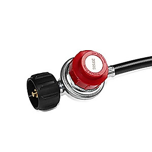 5 feet 0-20 PSI Adjustable High Pressure Propane Regulator with Hose, LP Gas Grill Regulator Hose with 1/8 MNPT Pipe Fitting for QCC1 Tank,Fits for Grill,Burner,Turkey Fryer,Cooker,Firepit and More