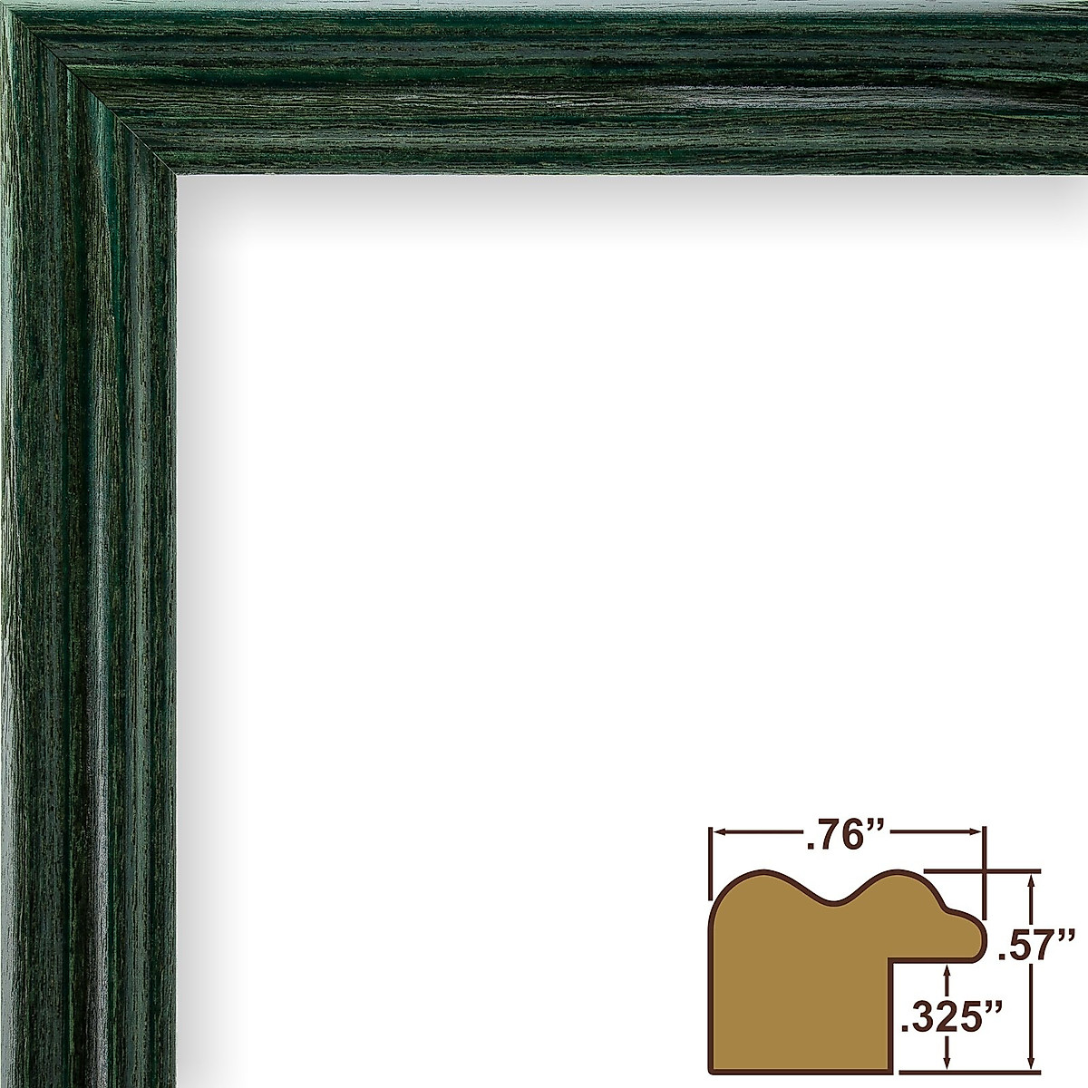 Craig Frames 200ASHGR 16 by 20-Inch Picture Frame, Wood Grain Finish, 0.75-Inch Wide, Green