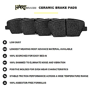 Hart Brakes Front Rear Brakes and Rotors Kit |Front Rear Brake Pads| Brake Rotors and Pads| Ceramic Brake Pads and Rotors |fits 2013-2021 INFINITI JX35, QX60; Nissan Murano, Pathfinder