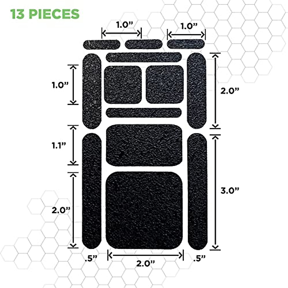 Dragon Grips Grip Tape Cell Phone Grip Stickers Mouse Grip Tape. Black 13 pc Multi-Purpose Set Rubberized Grip Stickers. Rubber Grip Adhesive Strips for Phone, Laptop, iPad, iPhone, Tablets & Gaming