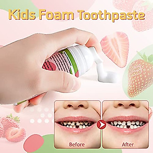 Kids Foam Toothpaste Toddler Toothpaste with Strawberry Flavor Kids Children's Toothpaste Pump Foam Toothpaste 2.11 Fl Oz (2)