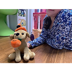 Plushland Halloween Pawpals 8 inches Puppy Dog Plush Stuffed Toy Comes with Hat and Halloween Jack O Lantern - Pumpkin for Kids on This Holiday (Labrador)