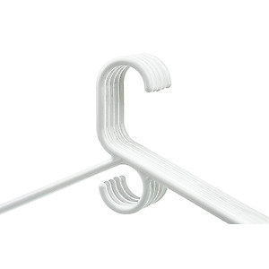 Plastic Hangers HD Heavy Duty, 16 Pcs. White Color, Made in USA, 3/8” Thickness, Durable, Tubular, Lightweight, for Clothes, Coat, Pants, Shirts, Dress, TINEFF, Free and Quick delivery. from USA