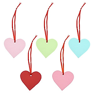 Lystaii 250pcs Heart Shape Paper Valentine Heart Confetti Blank Paper Tags Heart Cutouts 5 Color Gift Tags for Party Favors Wedding Decorations Baby Showers Thank You Card Christmas Cards (5 Color-B)