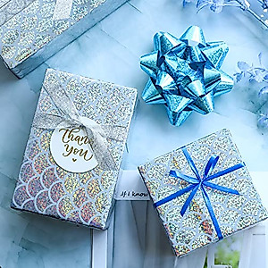 LeZakaa Silver Holographic Wrapping Paper - Mini Roll - Scales Print for Birthday, Holiday, Christmas - 17 17.32 Inch x 32.8 Feet (46.25 sq.ft.)