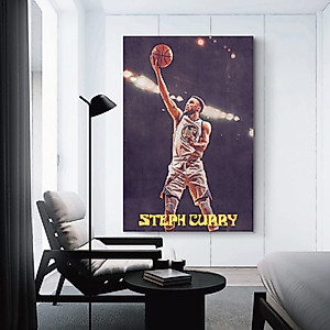 SRN Steph Curry Goal Poster Decorative Painting Canvas Wall Art Living Room Posters Bedroom Painting 12x18inch(30x45cm)
