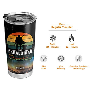 20oz The Dadalorian Tumbler, Grandpa, Father Gifts, Dad Gifts, Coffee Thermos for Men, Stainless Steel Double Wall Vacuum Insulated Coffee Mug, Travel Cup with Lid