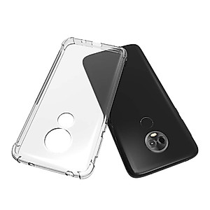 PUSHIMEI Moto G7 Power/Supra/Optimo Maxx Case, Soft TPU Crystal Clear Anti-Shock Protective Cover
