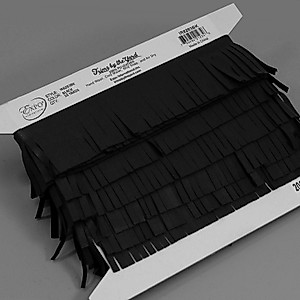 Trims by the Yard 2" Matte Finish Vegan Leather Fringe Trim, Black (5 Yard Cut)