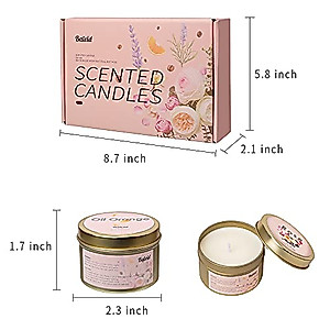 Baleid Flower Scented Candles Gift Set of 6 Pack Bulk, Natural Soy Wax 2.9 OZ Jar Portable Travel Small Tin for Men Women 7% Pure Grade Fragrance Essential Oils Stress Relief Aromatherapy Home Yoga