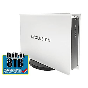 Avolusion PRO-5X Series 8TB USB 3.0 External Gaming Hard Drive for PS5 Game Console (White) - 2 Year Warranty (Renewed)