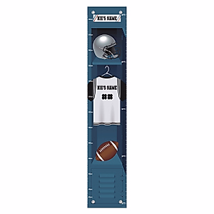 Sports Growth Chart Football Locker Custom Name Gifts for Kids Room Decor Personalized Growth Chart