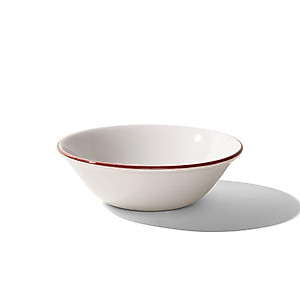 Made In Cookware - Set of 4 - Side Bowls - White With Red Rim - Porcelain - Crafted in England