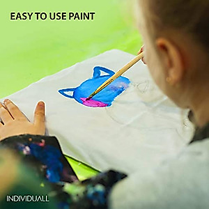 individuall Premium Fabric & Textile Paints Professional Grade Clothing Paint Set Art and Hobby Paints Craft Paint Set with 8 x 20 ml / 0.7 fl oz Vivid Colors For Beginners, Students, & Artists