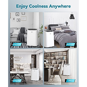 Portable Air Conditioner - Wamife 8150 BTU (DOE) | 12000 BTU (ASHRAE) Portable AC Unit, Voice Control with Alexa&Google Home, 4 IN 1 Cool/Heat/Dry/Sleep Modes, Floor Air Conditioner for 400 Sq.Ft.