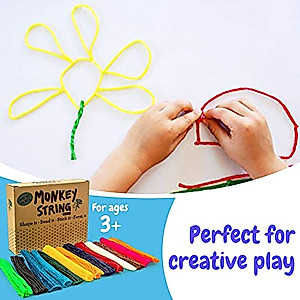 IMPRESA 500 Piece Pack of Original Monkey String (Jumbo Pack) - Bendable, Sticky Wax Yarn Stix, 6 inch Wax Sticks in Bulk - Great Toys for Home and Travel, 13 Colors Products