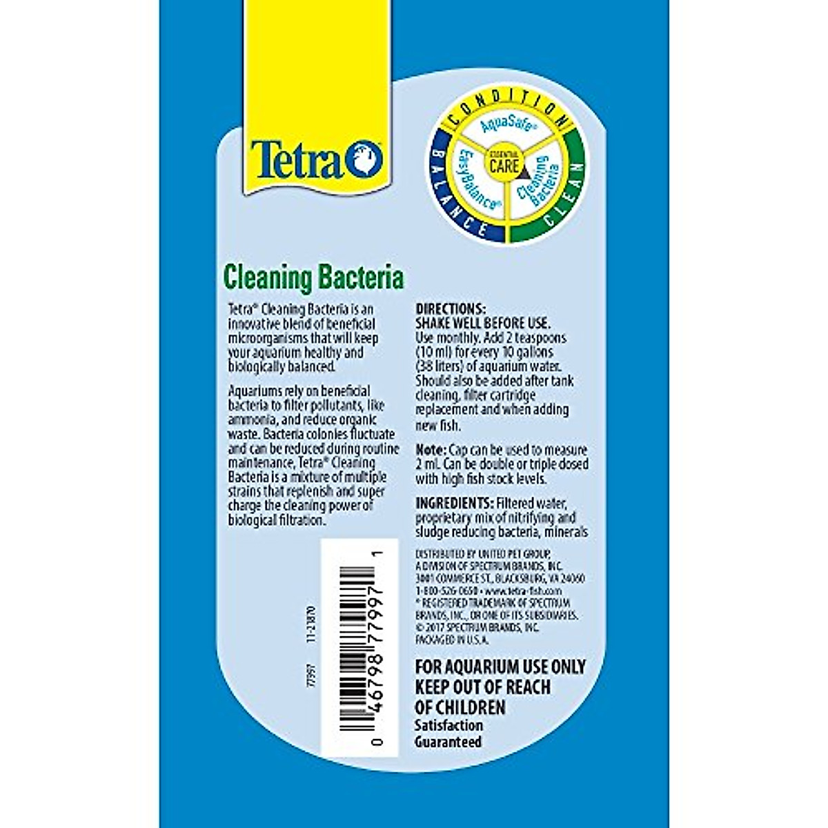 Tetra Cleaning Bacteria 4 Ounces, for A Clean Aquarium and Healthy Water, (Model: 77997)