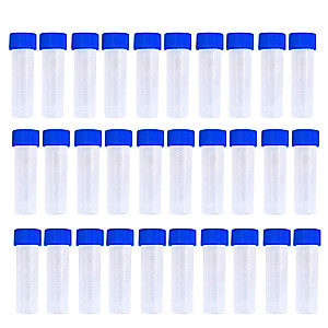 Twdrer 50PCS 5ml Plastic Graduated Vial Tube with Screw Caps,Small Test Sample Bottles Tubes Container with Lid